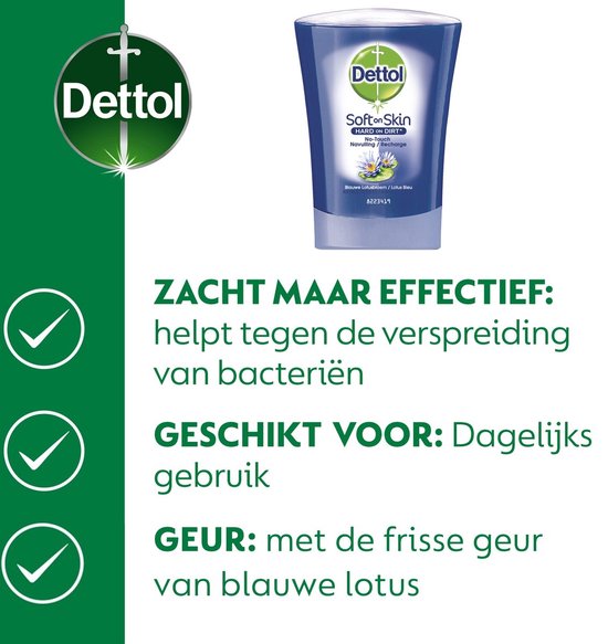 Dettol Handzeep No-Touch Navulling - Blauwe Lotusbloem - 250 ml - Voordeelverpakking... | bol