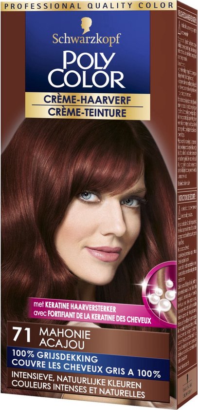 Poly Color Creme Haarverf 71 - Mahonie - 1 stuk - Voordeelverpakking 12 ...