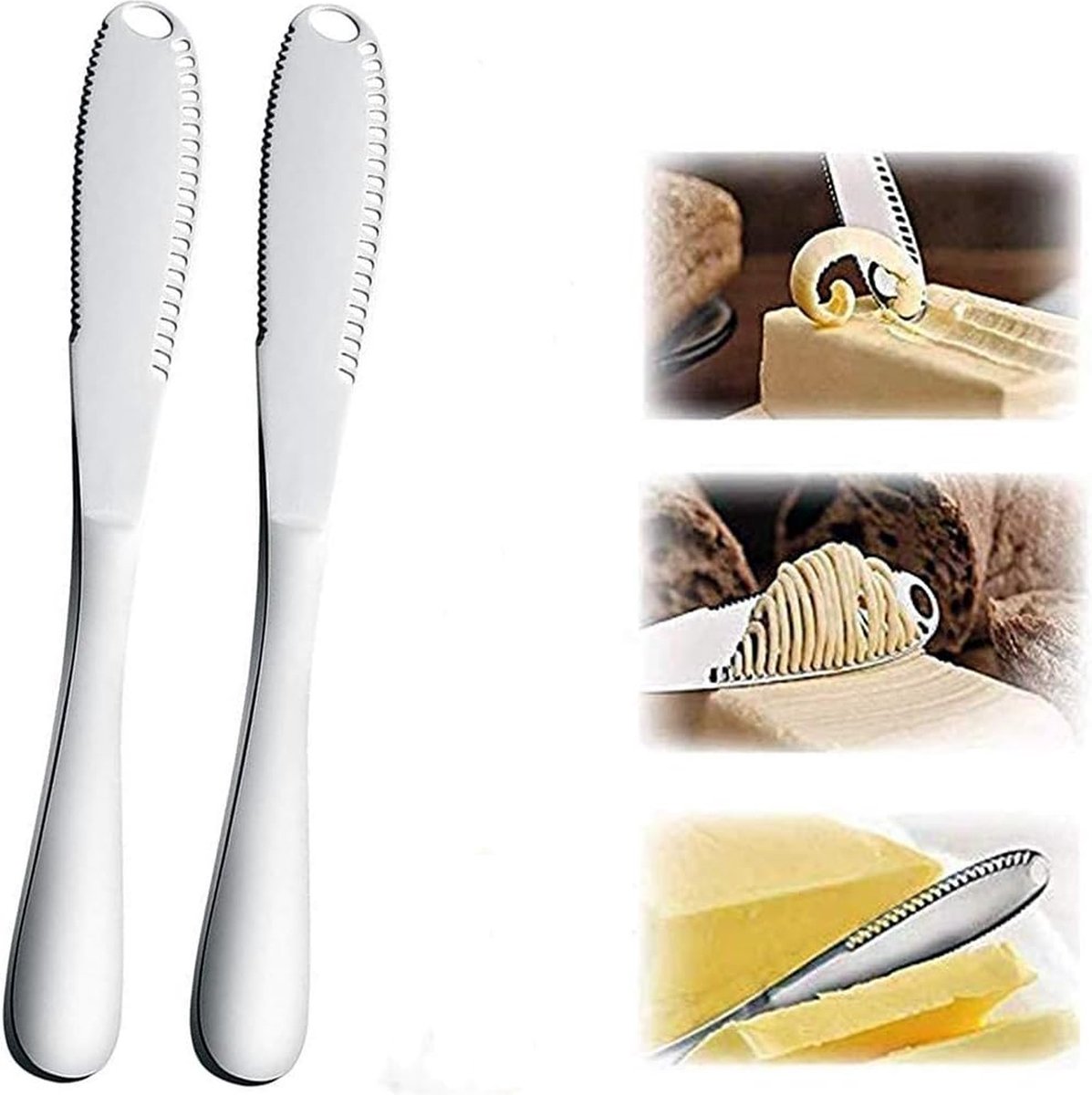 2 stuks botermessen, multifunctioneel botermes, professioneel 3-in-1 ...