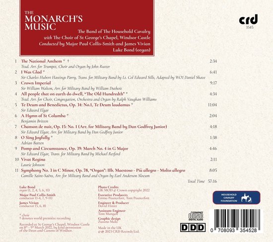 James Vivian, Luke Bond, Paul Collis-Smith - The Monarch's Music (CD ...