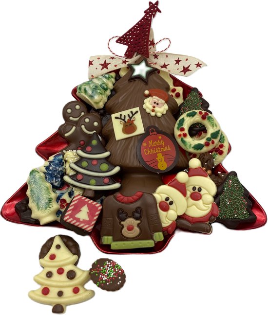 Kerstcadeau schaal X-mas tree | Chocoladecadeau Kerst | 375 gram ...