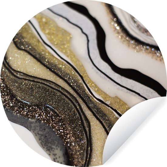 WallCircle - Muurstickers - Behangcirkel - Edelsteen - Abstract - Marmer - Natuur - ⌀... | bol