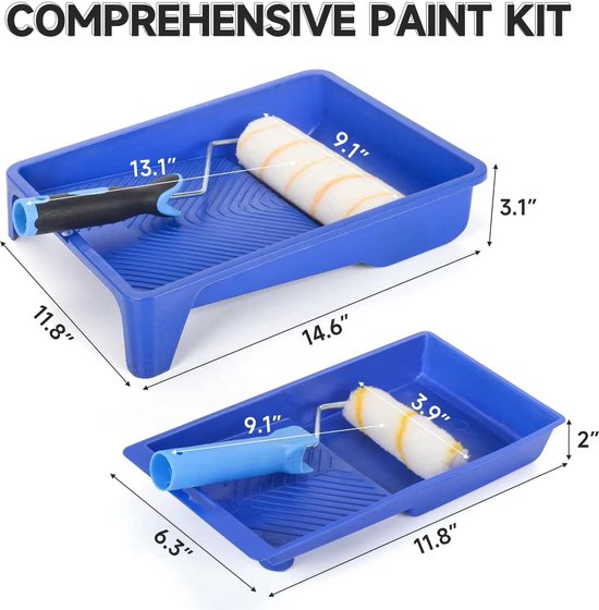 18-delige verfroller set, verfroller met telescoopstang, verfroller ...