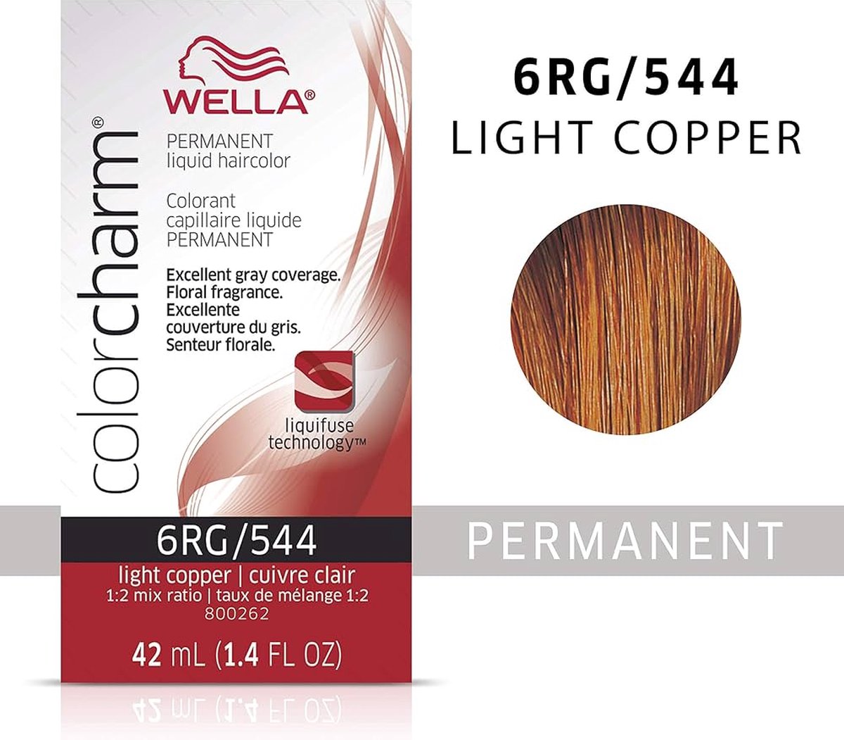 Wella Color Charm Permanent Liquid Haircolour - 6RG - Light Copper ...