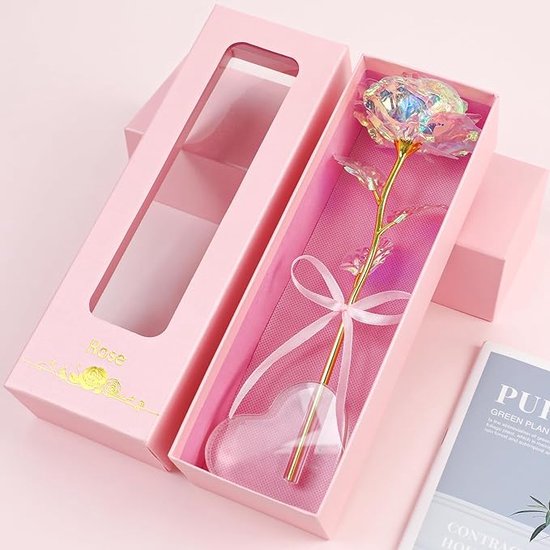 Luxe Gouden Roos met hartstandaard – Galaxy Roos Hartvormige in ...