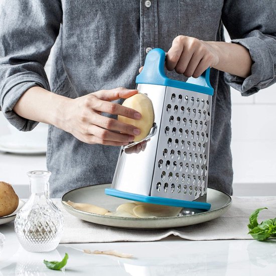 4-zijdige rasp roestvrij staal, keukenrasp voor grof en fijn raspen ...