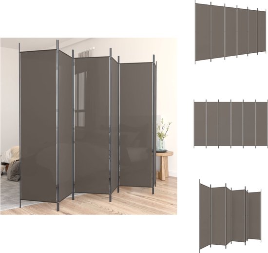vidaXL Kamerscherm 6 Panelen - 300x220 cm - Antraciet - Kamerscherm | bol