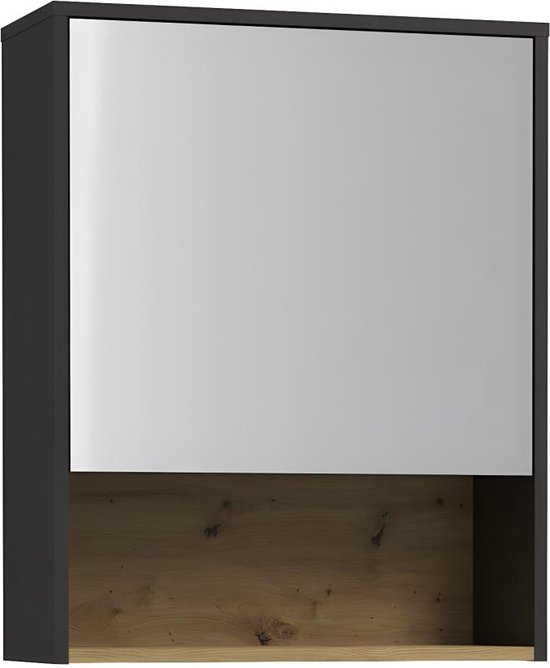 Vente-unique Badkamer muurkast - Antraciet - 60 cm - YANGRA L 60 cm x H ...