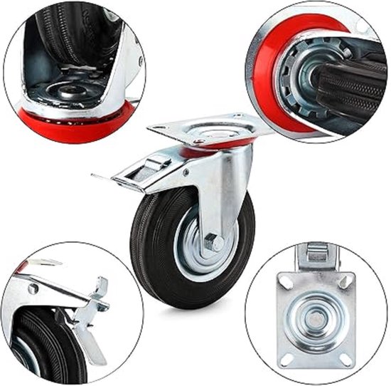 Heavy Duty Casters / Trolley Wheels for Furniture - Rubber Heavy Duty ...