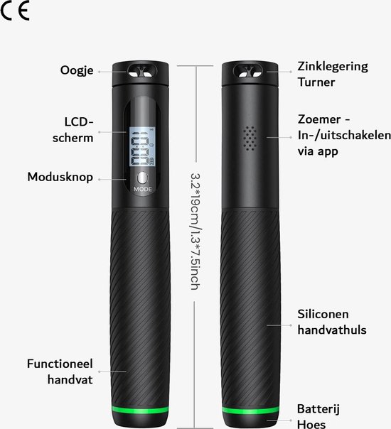 Springtouw Met Teller - Verstelbaar - Draadloos - Met Fitness Training ...