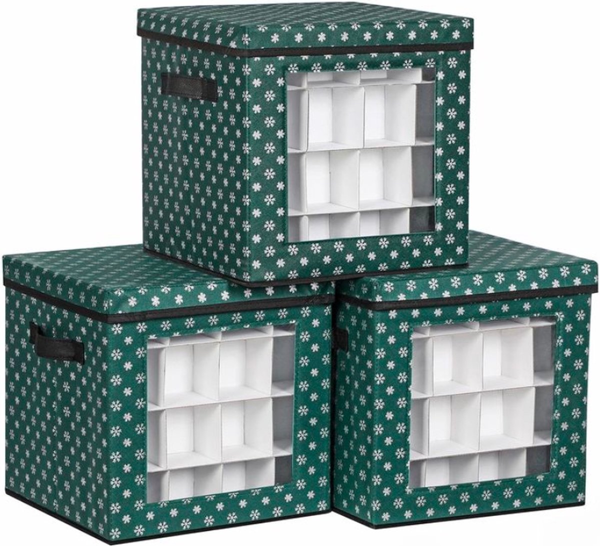 MIDA® Set Van 3 Opbergdozen Voor Kerstballen - Compact Formaat ...