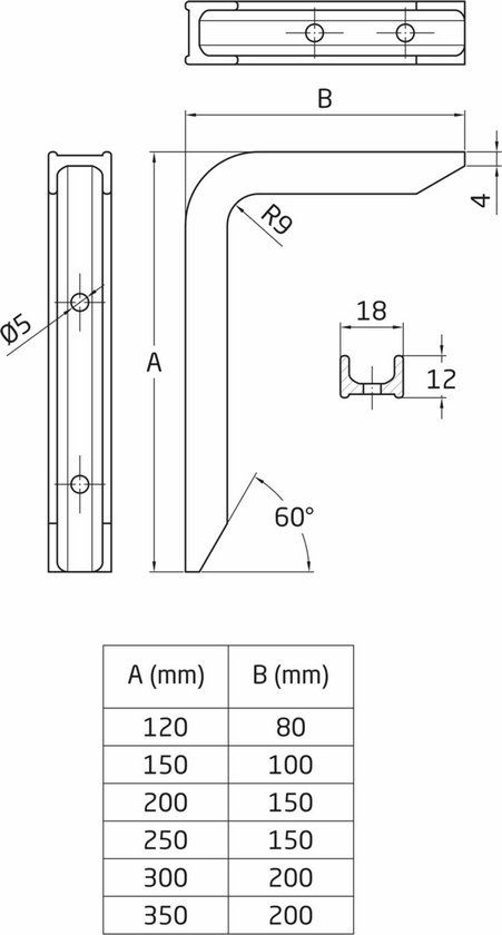 AMIG Plankdrager/planksteun - aluminium - gelakt wit - H200 x B150 mm ...