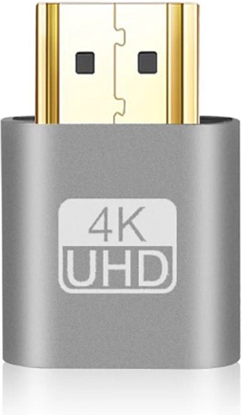 HDMI Display port - Dummy Plug - 4K Display Emulator - Zilver | bol