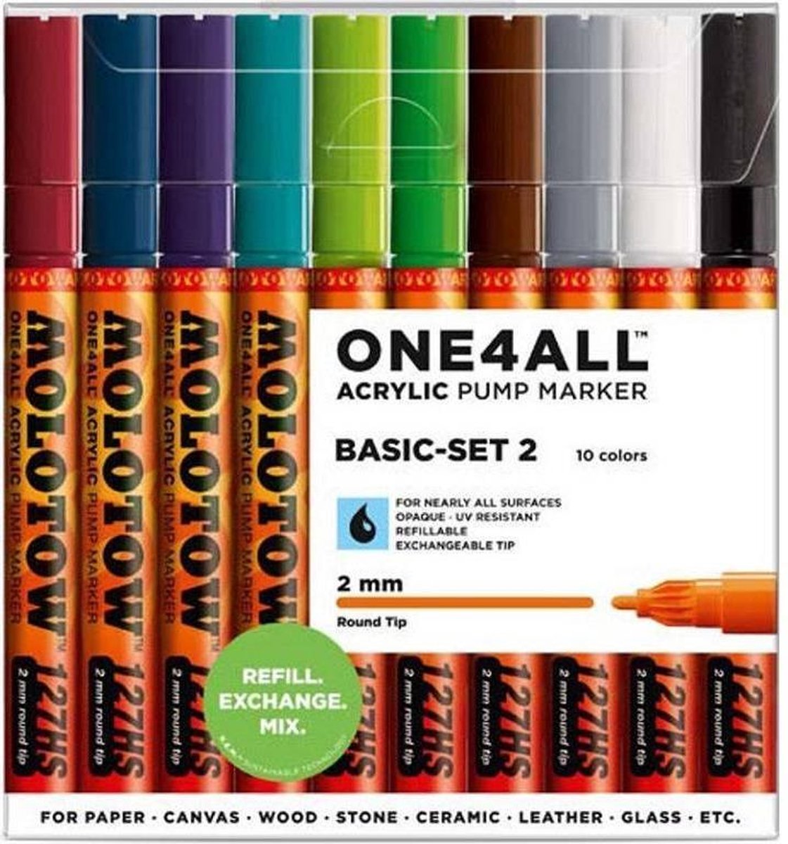Molotow One4all - Acryl markers set -127 HS - 2mm - set van 10 | bol.com