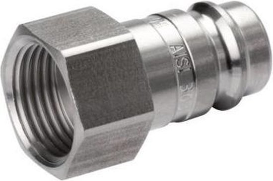 RVS 306L DN 10 Luchtkoppeling Insteeknippel G 1/2 inch Binnendraad ...