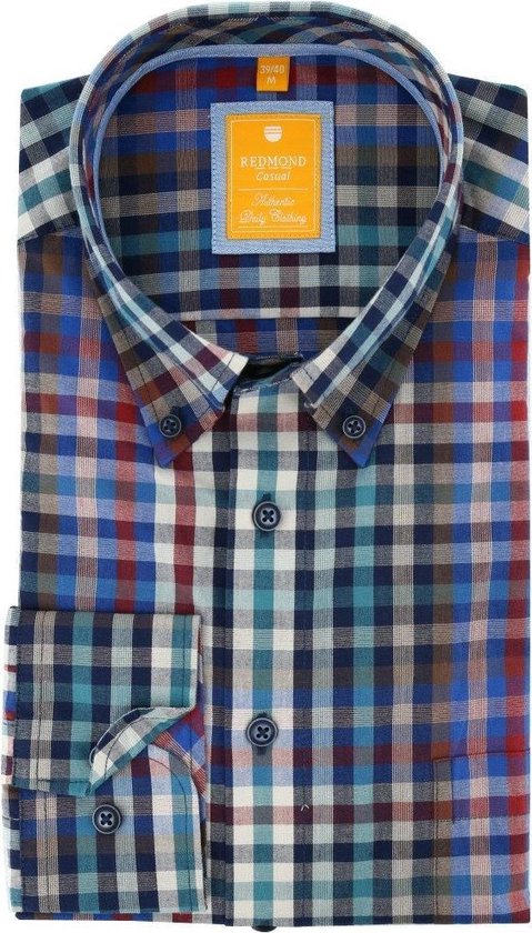Redmond overhemd big men fit ruitjes multi color, maat 4XL | bol.com