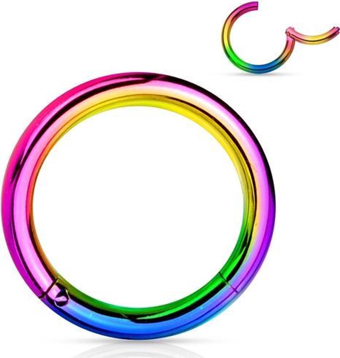 Tepel piercing titanium ring regenboog kleur 10mm | bol.com
