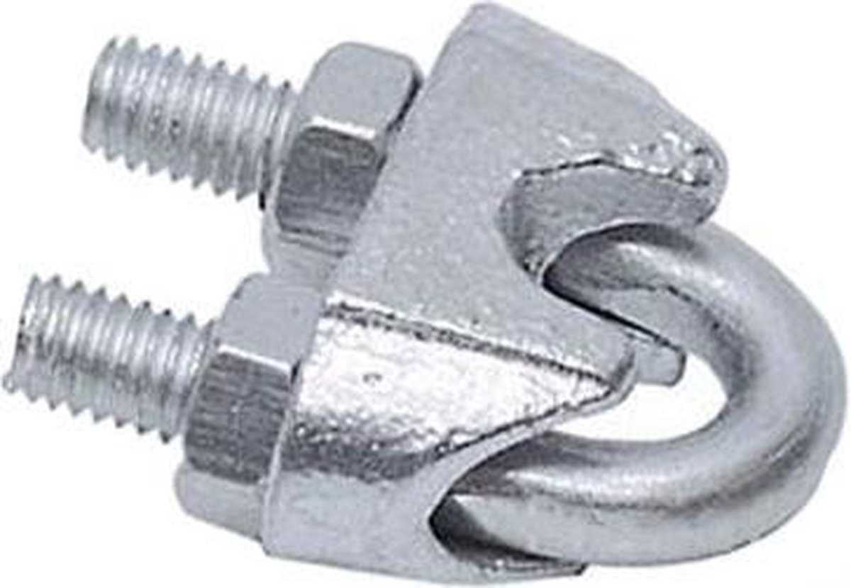 2x Staaldraadklem Kabelklem - 6mm - Gegalvaniseerd | bol