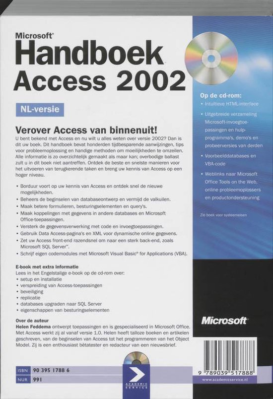Microsoft Handboek Access 2002, Helen Feddema | 9789039517888 | Boeken | bol