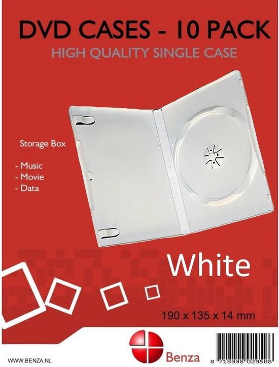 Benza DVD opberg doosje - Case - 10 stuks - Wit | bol