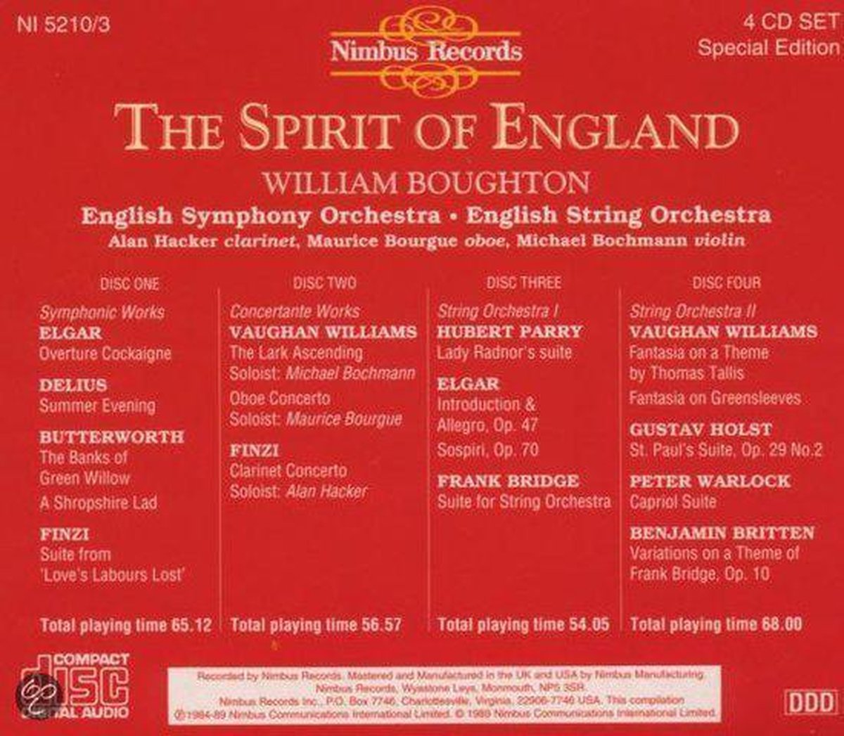 English Symphony Orchestra, William Boughton - The Spirit Of England ...