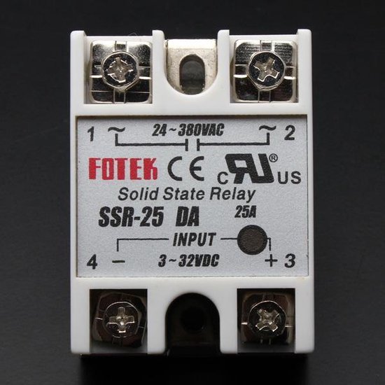 Solid State Relay SSR-25DA 3-32VDC 25A/250V Output 24-380VAC w/ Cover | bol