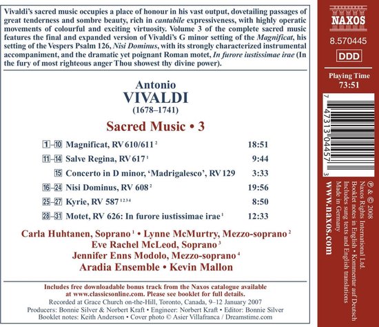 Carla Huhtanen, Lynn McMurtry, Aradia Ensemble, Kevin Mallon - Vivaldi ...