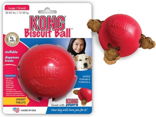 Kong biscuit ball-S - Bal - 115mm x 102mm x 64mm - Rood | bol.com