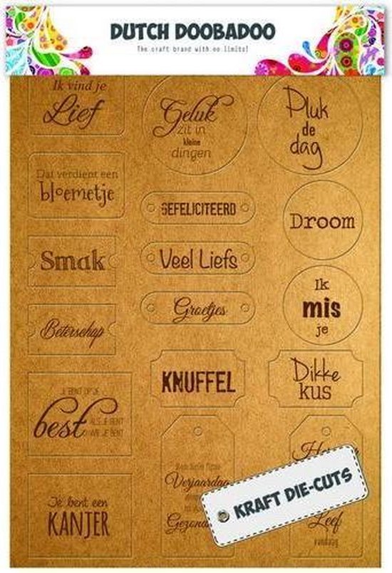 Dutch Doobadoo Dutch Label Art Every day tekst labels (Nederlands) A4 | bol