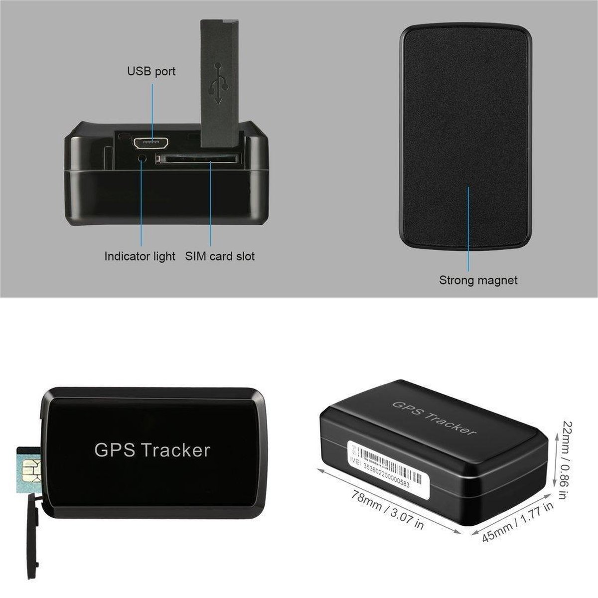 GPSONE GPS Tracker Multifunctionele Tracking & Monitoring | bol.com