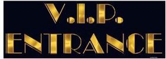 Deurbord VIP entree - karton - 20 x 55 cm - Feestartikelen | bol