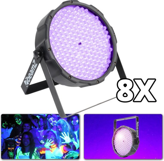 BeamZ Blacklight lichtset met 8 UV LED PAR spots | bol.com