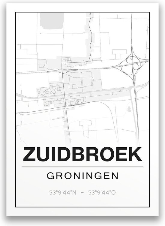 Poster/plattegrond ZUIDBROEK - A4 | bol.com