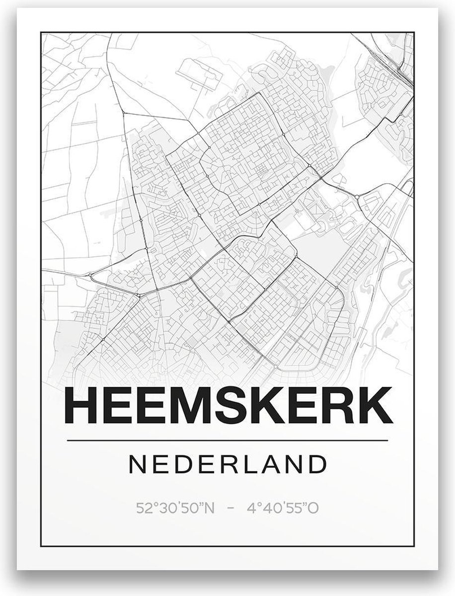 Poster/plattegrond HEEMSKERK - A4 | bol.com