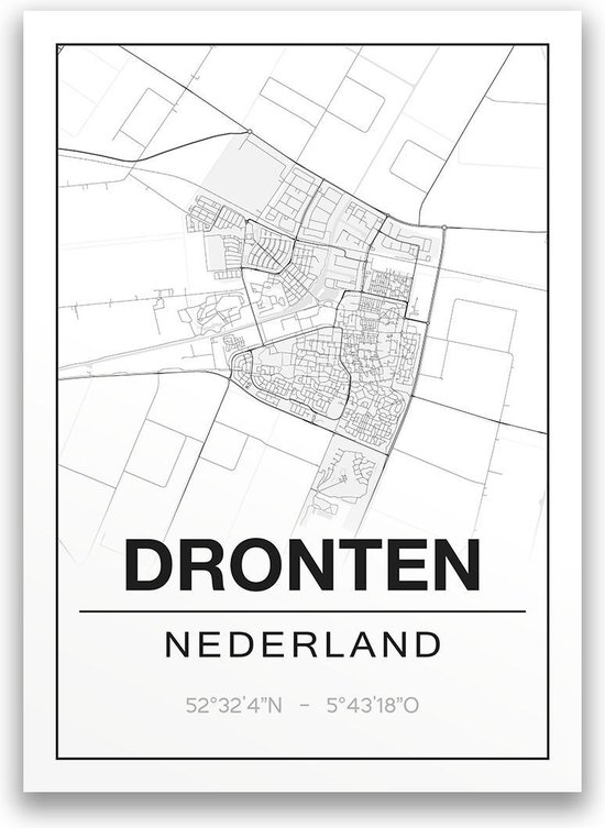 Poster/plattegrond DRONTEN - A4 | bol