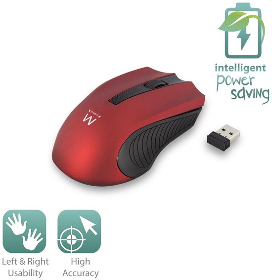 Draadloze muis - rechts- en linkshandig - optisch - 3 knoppen ...