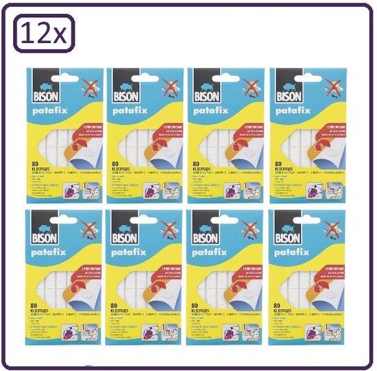 Bison Patafix - Kleefpads - 12 x 80 stuks - Multipack kleefpads | bol