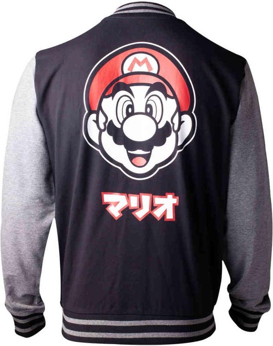 Nintendo - Super Mario heren varsity jacket zwart/grijs - M | bol.com