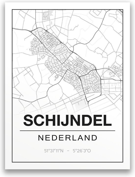Poster/plattegrond SCHIJNDEL - 30x40cm | bol