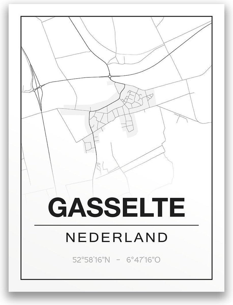 Poster/plattegrond GASSELTE - 30x40cm | bol.com