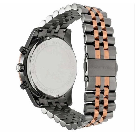 Michael Kors MK8561 Horloge Heren Staal Gun Metal/Rosé | bol
