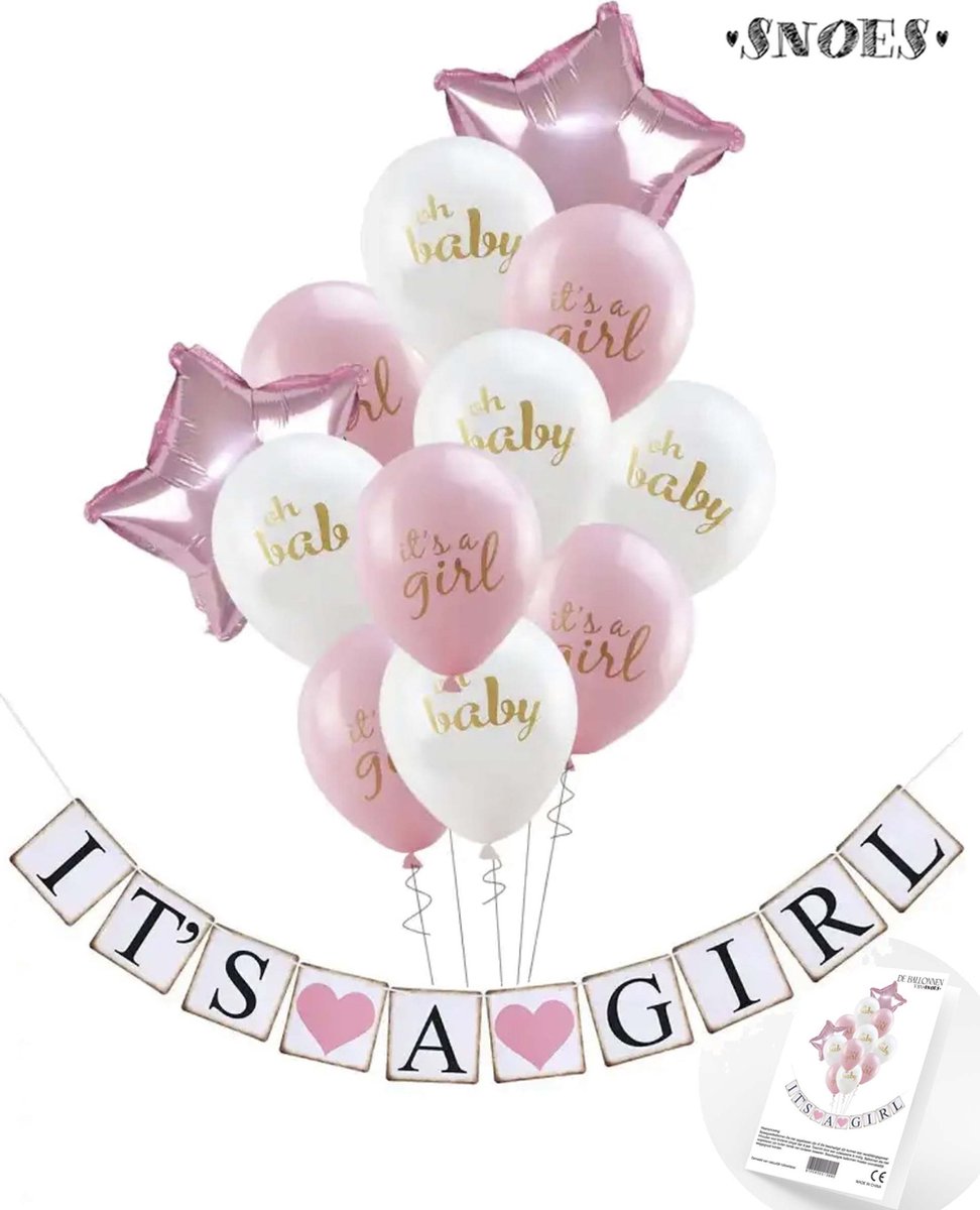 Geboorte Meisje Ballon Pakket - It's a Girl - Ballon Pakket + Diy ...