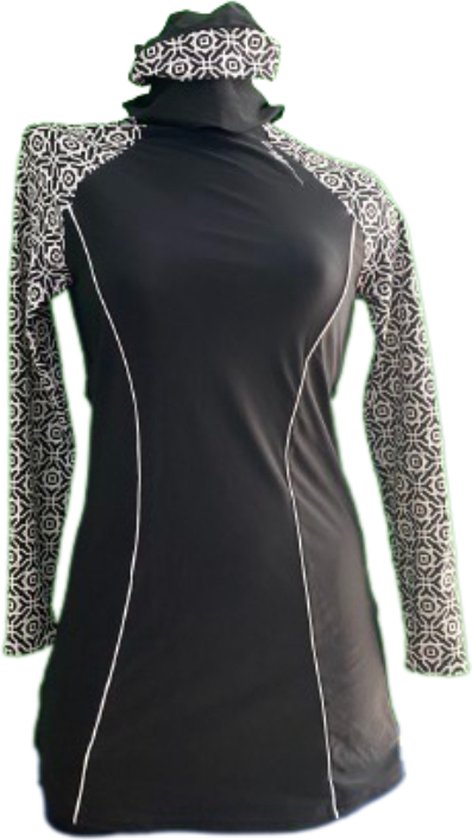 Zoggs Burkini - Zwempak Dames - Burqini badpak - Maat 34 - zwart/wit ...