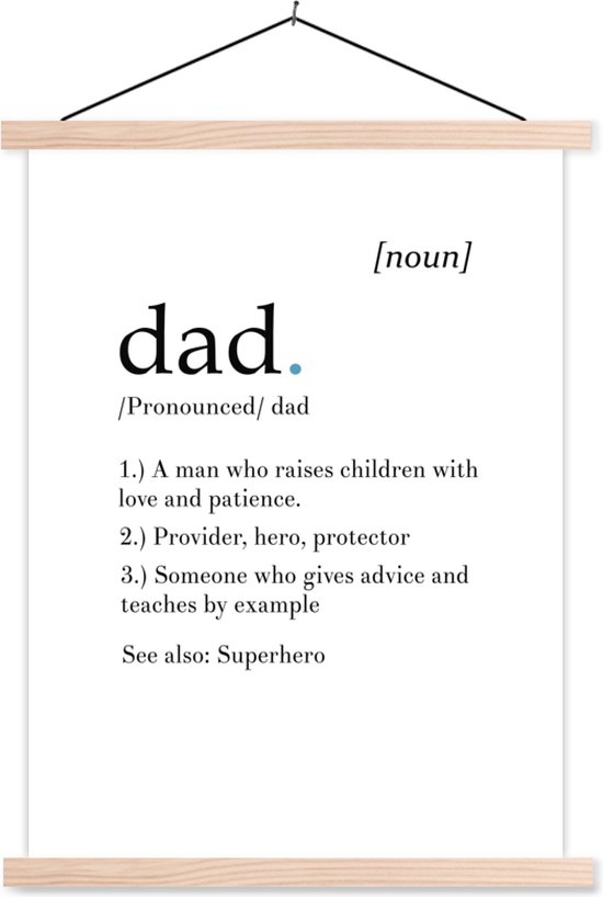Posterhanger incl. Poster - Schoolplaat - Spreuken - Papa definitie ...
