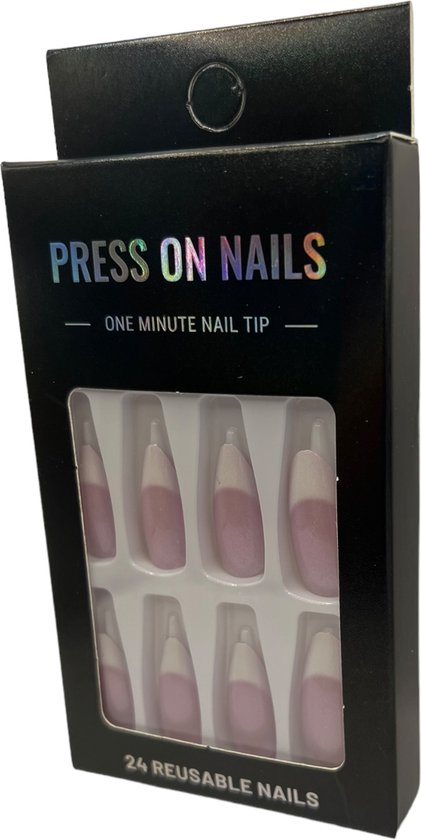 Press On Nails - Nep Nagels - Paars- Roze - Glossy - Almond - Long Oval ... Press On Nails - Nep Nagels - Paars- Roze - Glossy - Almond - Long Oval ...