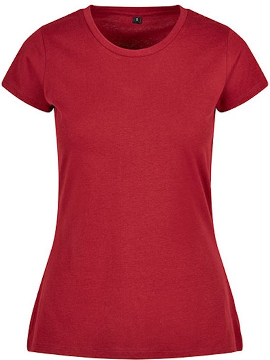 Damesshirt 'Basic Tee' met ronde hals Burgundy - 4XL | bol.com