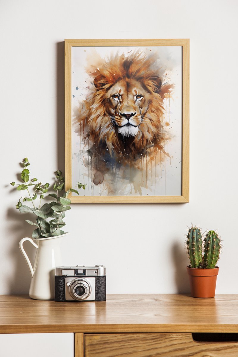 Leeuw Poster | Poster Leeuw | Kunst Leeuw | Woondecoratie | 61x91cm ...