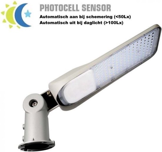 V-TAC VT-39ST-S LED Straatverlichting met Lichtsensor - Grijs - Samsung - IP65 - 30W -... | bol