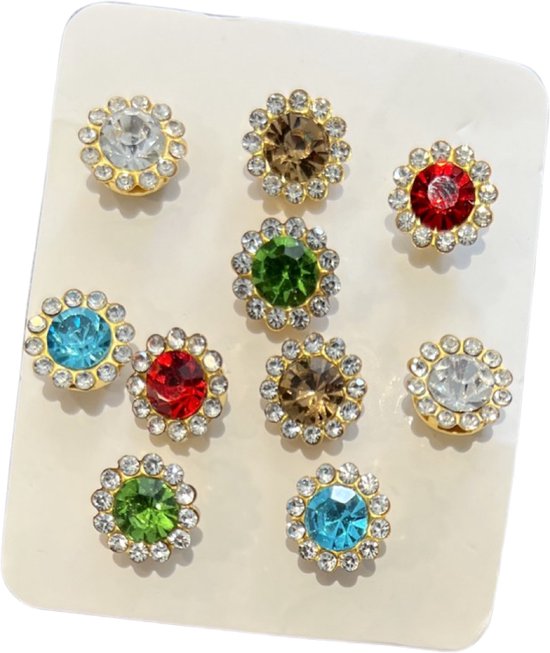Pin Broche Pin Knopen Set Diamanten 2 x 5 Kleuren 1.2 cm / 1.2 cm ...