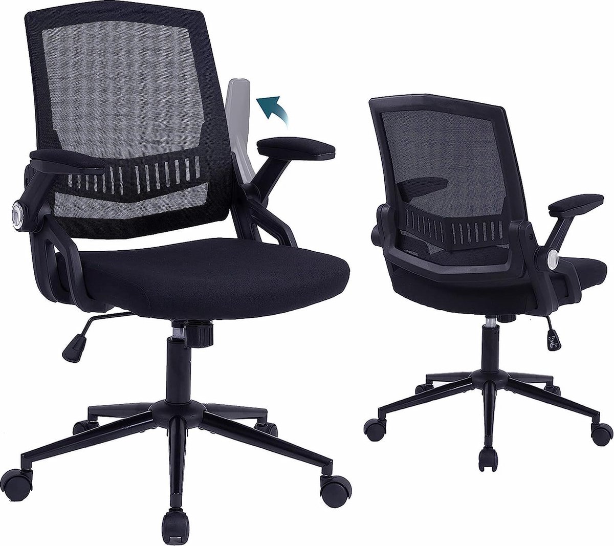 Bureaustoel, Ergonomische Bureaustoel met Opklapbare Armleuningen en ...